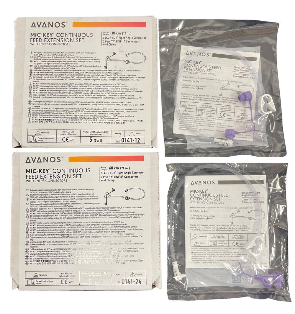 Avanos Mic-Key Continuous Feed Extension Set With ENFit Connectors, 30 ...