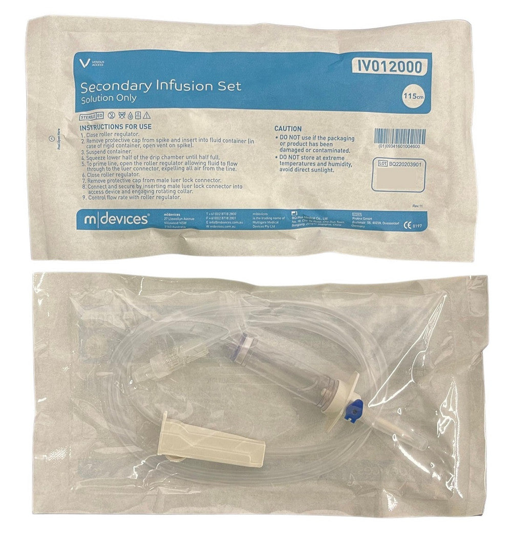 MDevices Secondary Infusion Set 115cm Sterile Single-use (IV012000 ...
